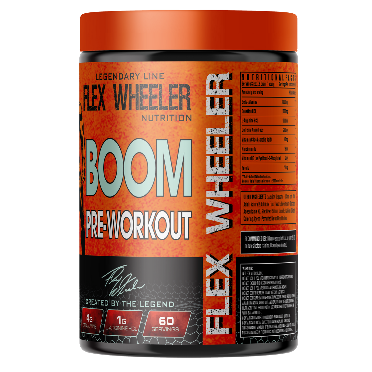 BOOM PRE WORKOUT 60 Servings – Flex Wheeler